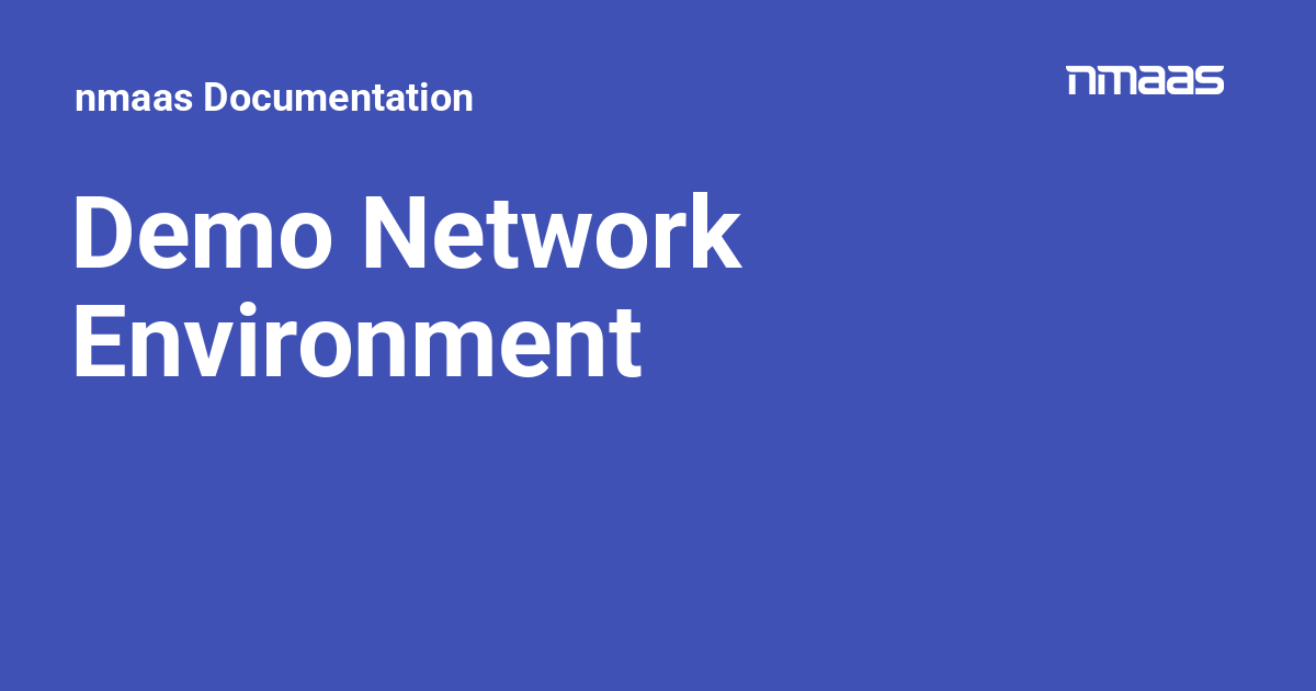 Demo Network Environment - nmaas Documentation
