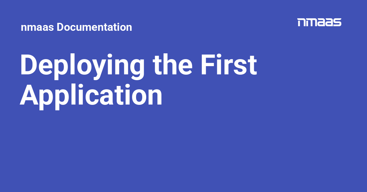 Deploying the First Application - nmaas Documentation